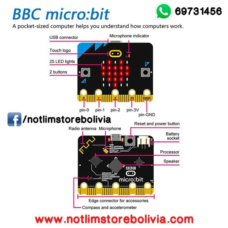BBC MicroBit v2.21 Learning Kit | notliM Store Bolivia BBC MicroBit v2.21 Learning Kit | notliM Store Bolivia
