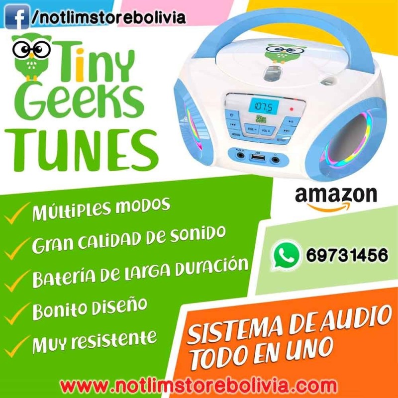 Tinygeeks Tunes Reproductor de CD para niños, Radio FM, CD, USB, AUX ...